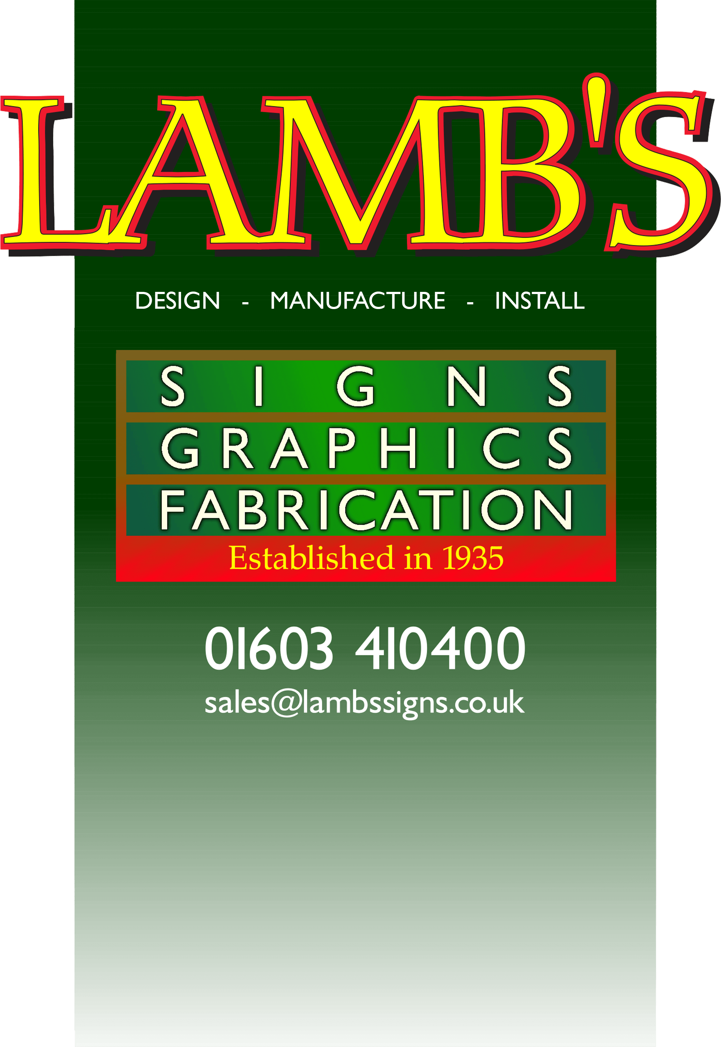 Norwich Sign Makers & Vehicle Graphics - Lamb's Signs